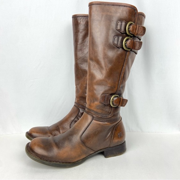 Born | Shoes | Rare Born Leather Rustic Gold Hardware Attila Knee ...